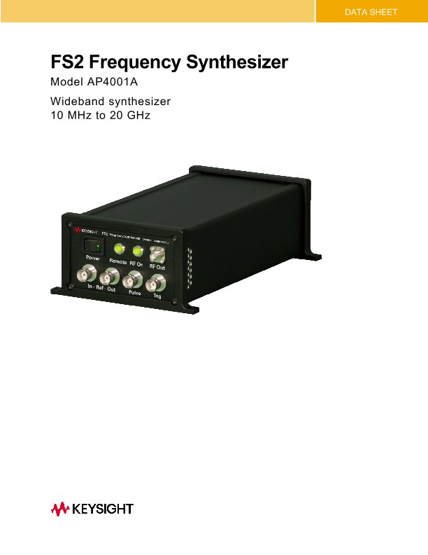 FS2 Frequency Synthesizer Model AP4001A PDF Asset Page | Keysight